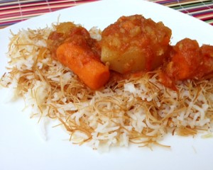 Rice with Vermicelli Noodles: Cadriyad iyo Bariis - Mysomalifood